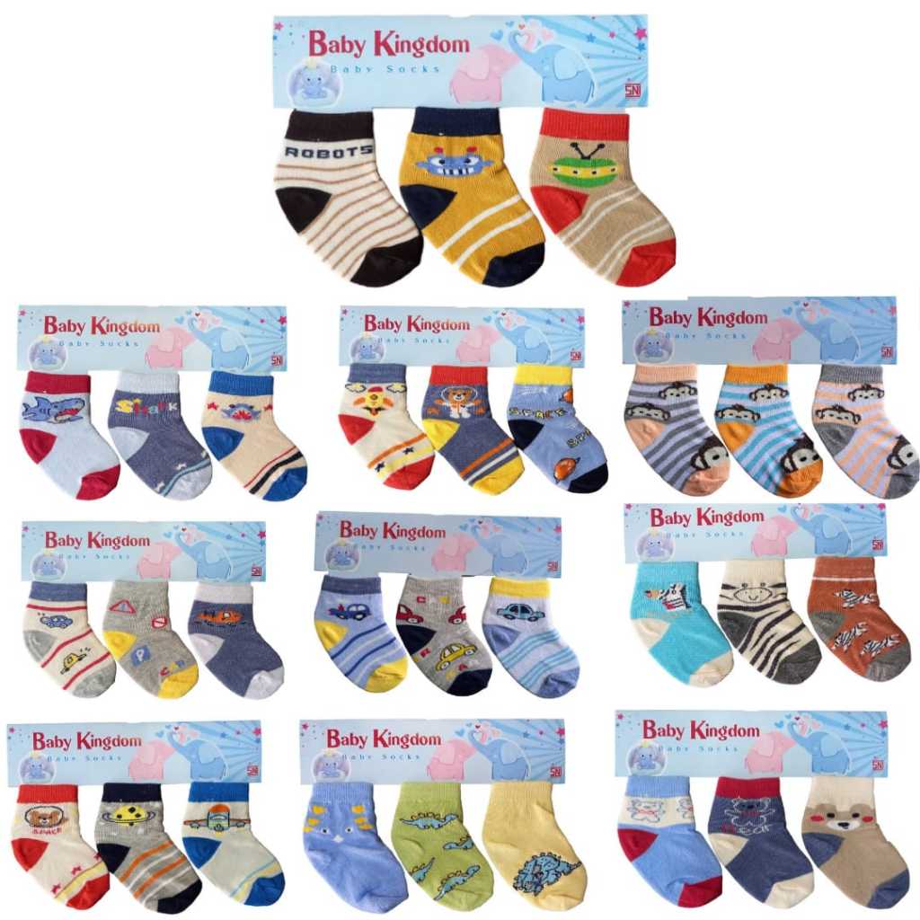 Jual Kaos Kaki Bayi isi 3 Pasang Baby Kingdom Baby Alicia | Shopee Indonesia