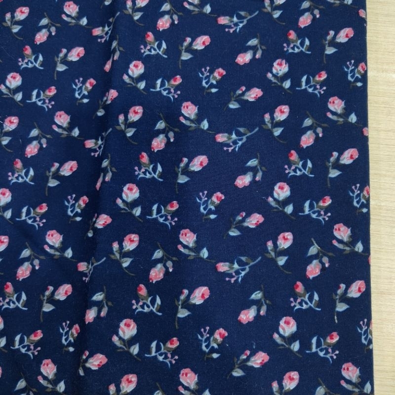 Jual Kain Rayon Motif Rose Kecil NAVY (Harga per 0,5m) | Shopee Indonesia