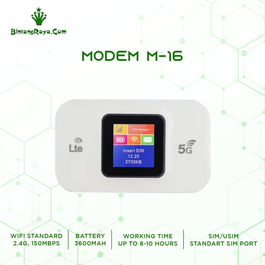 Jual Modem Mifi M16 4G LTE Wireless Mobile WiFi Modem Portable Unlock ...