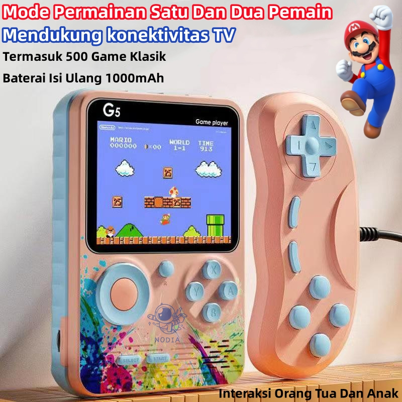 Jual NODIA Konsol Game Genggam Retro G5 / Tetris Mini Arcade / Dengan 500 Game Klasik / Gamepad ...