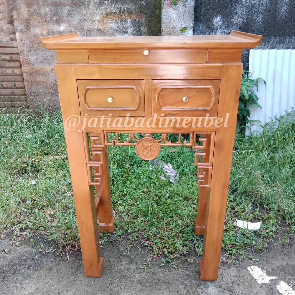Jual Meja Sembahyang Meja Altar Meja Leluhur Dewa Minimalis Kayu Jati ...