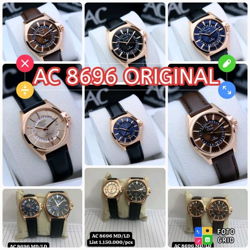 Jual JAM TANGAN ALEXANDRE AC 8696 KULIT | AC86896 CLASSIC STEEL ...