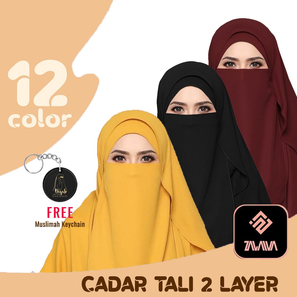 Jual Cadar Tali 2 Layer Ceruty babydoll Premium Niqab Ceruti dua layar Tanpa Jahitan di Bawah ...