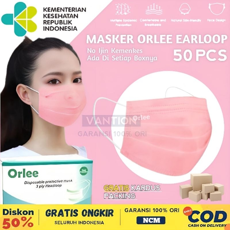 Jual NCM Masker Kesehatan Medis Mulut Warna Warni Pink Orlee Original ...