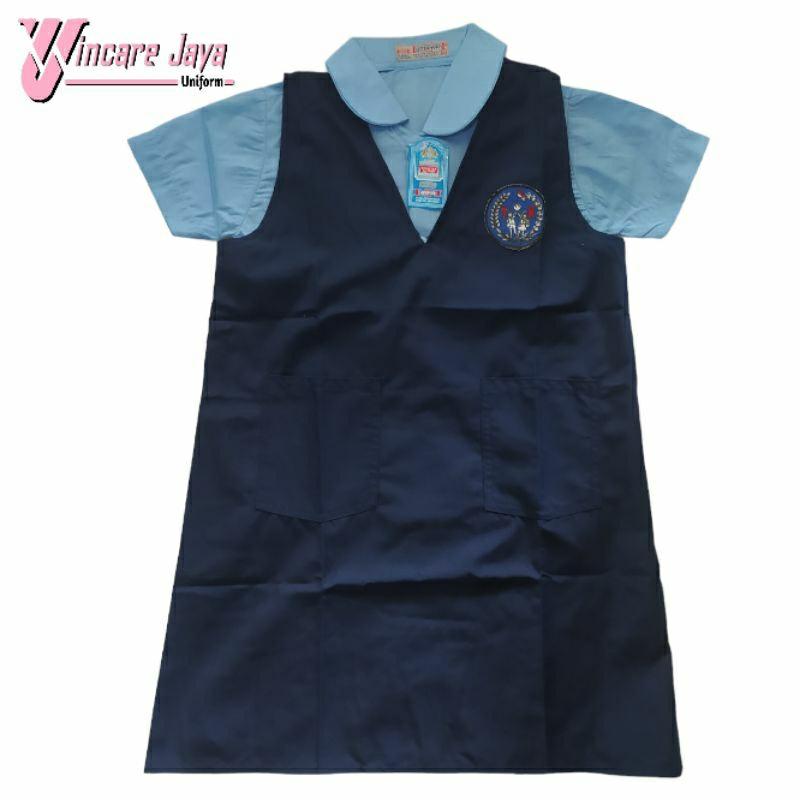 Jual Seragam TK biru dongker saku 2 seragam TK navy seragam TK ...