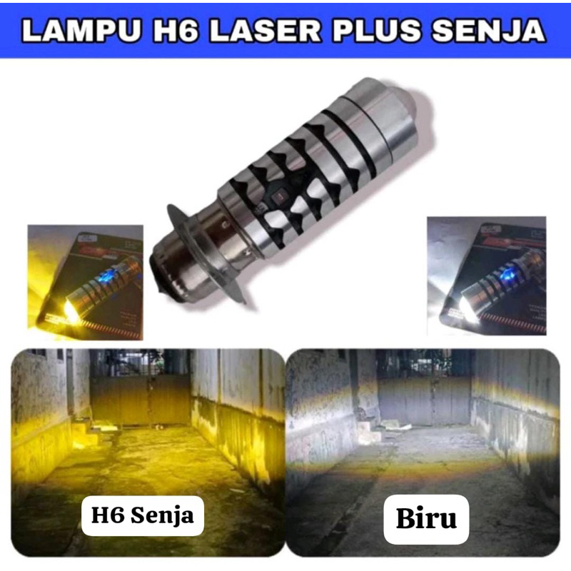 Jual Lampu Led Depan H6 Laser 2 Warna Plus Senja Biru Motor Matic & Bebek | Shopee Indonesia