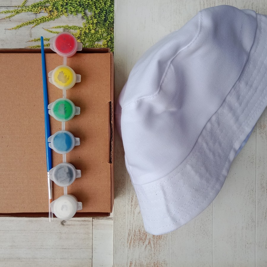 Jual Paket Melukis Topi Anak DIY Kids Bucket Hat Painting Kit Goodie ...
