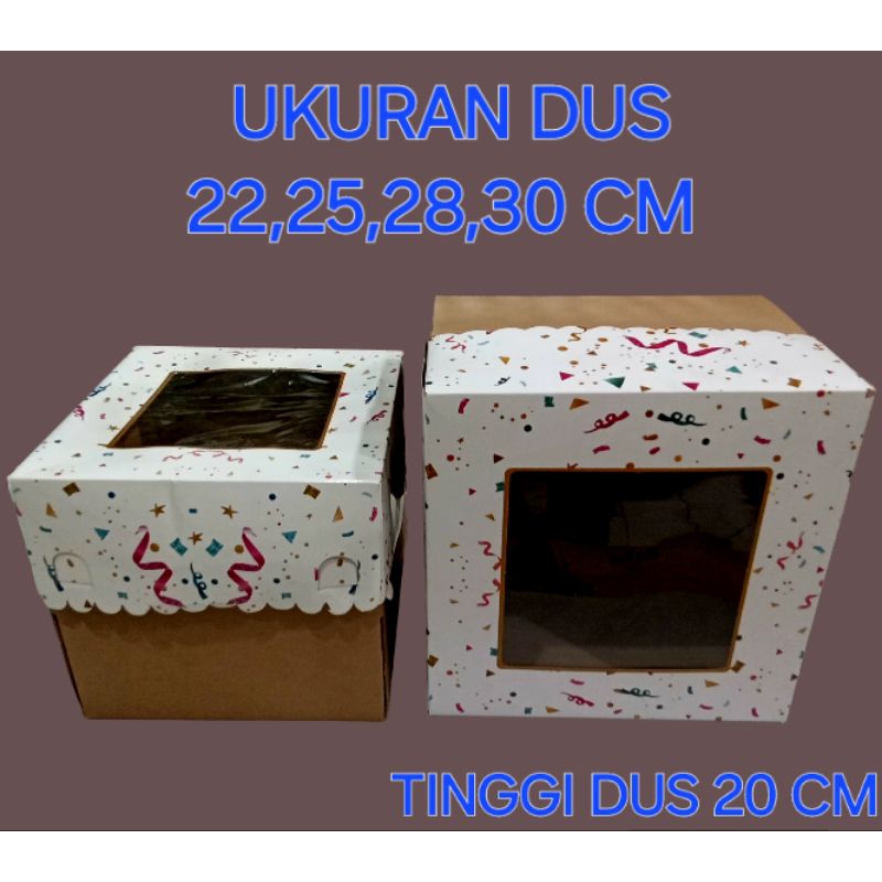 Jual DUS KUE PARTI BOX UKURAN 22,25,28,30CM TINGGI 20 CM ( SATUAN ...