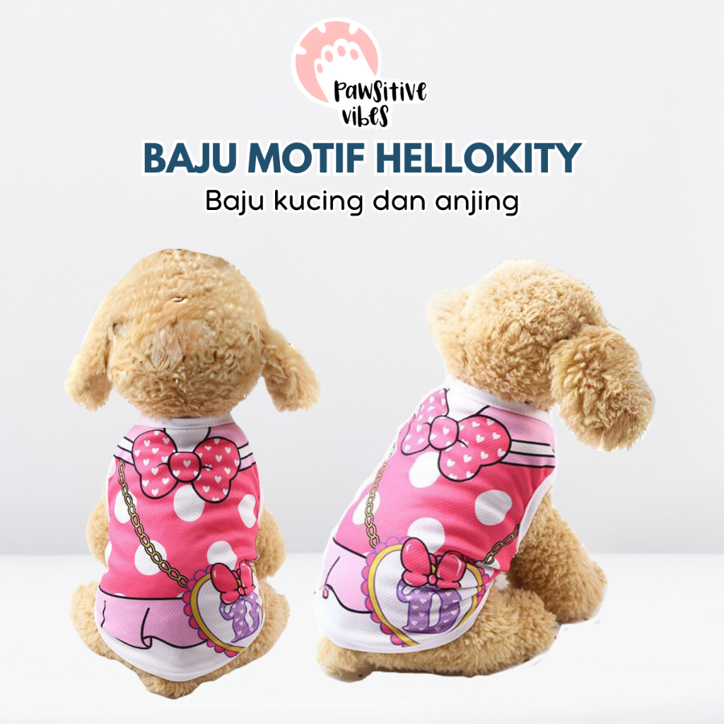 Jual Baju Kucing Anjing Kucing Motif Hellokity/Kaos untuk Hewan ...