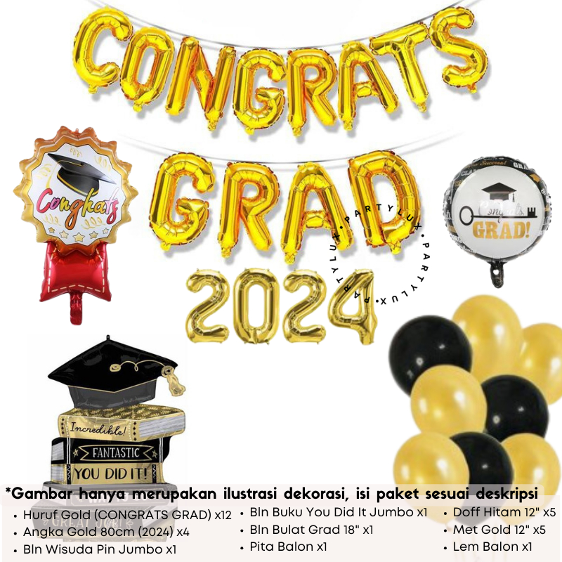 Jual Paket Dekorasi Wisuda Happy Graduation / Set Dekor Balon ...