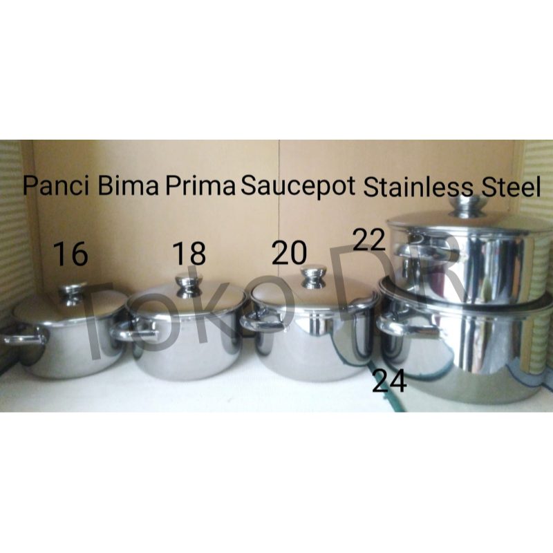 Jual Panci Bima Prima / Saucepot 16-18-20-22-24 cm / Bima / Stainless steel | Shopee Indonesia