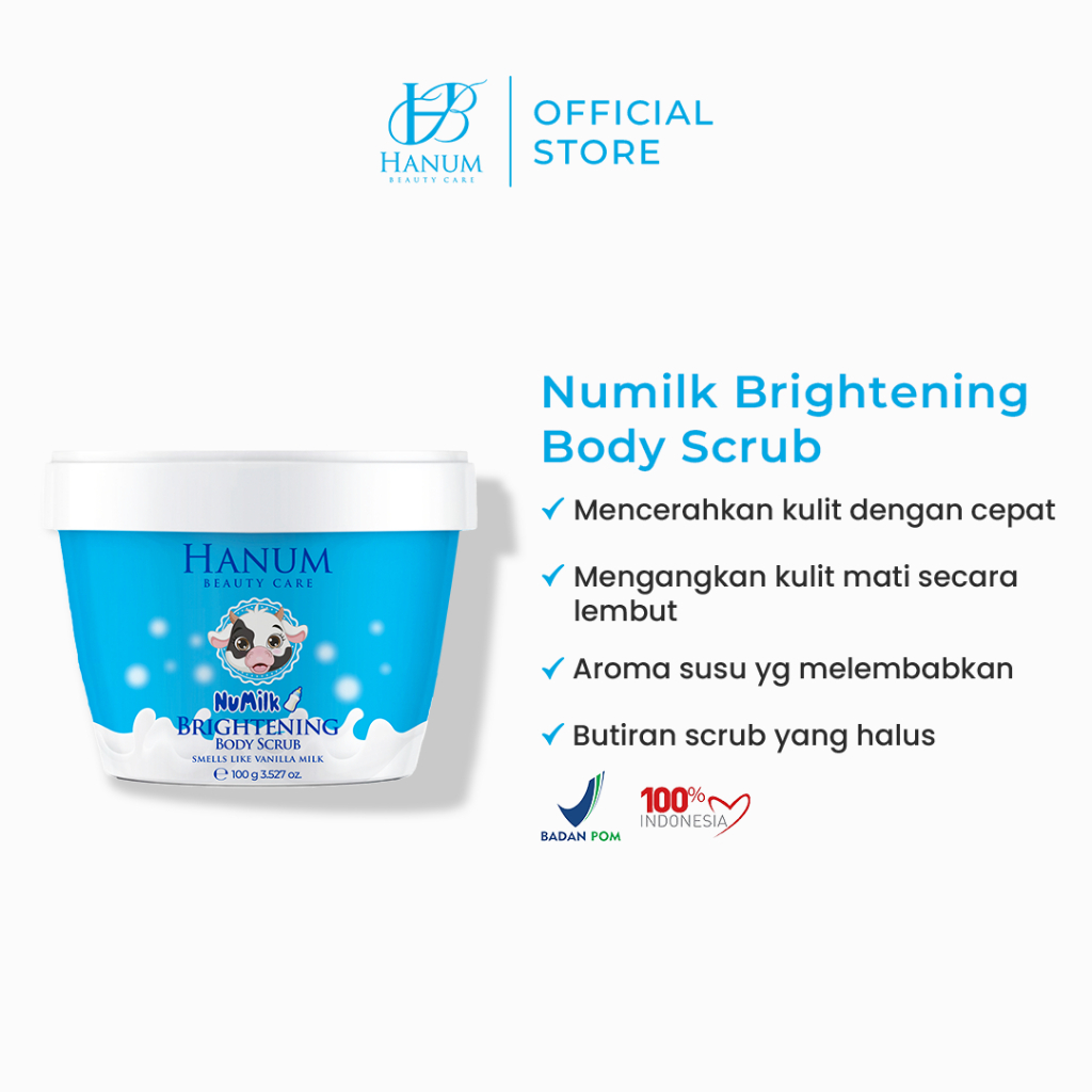 Jual NuMilk Brightening Body Scrub by Hanum Beauty Care 100gr | Shopee ...