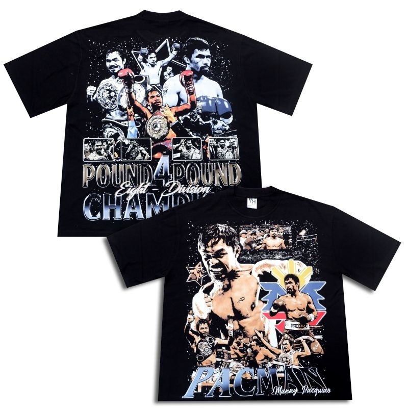 Jual T-Shirt Oversized MANNY PACQUIAO - Oversized Black Solid Edition ...