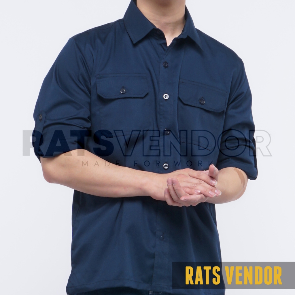 Jual Kemeja PDH / Dinas / Harian / Kerja Lapangan Ratsvendor Lengan Panjang Warna Biru Navy ...