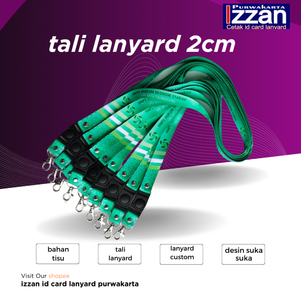 Jual cetak tali lanyard ukuran 2cm bahan tisu print sublim anti luntur ...
