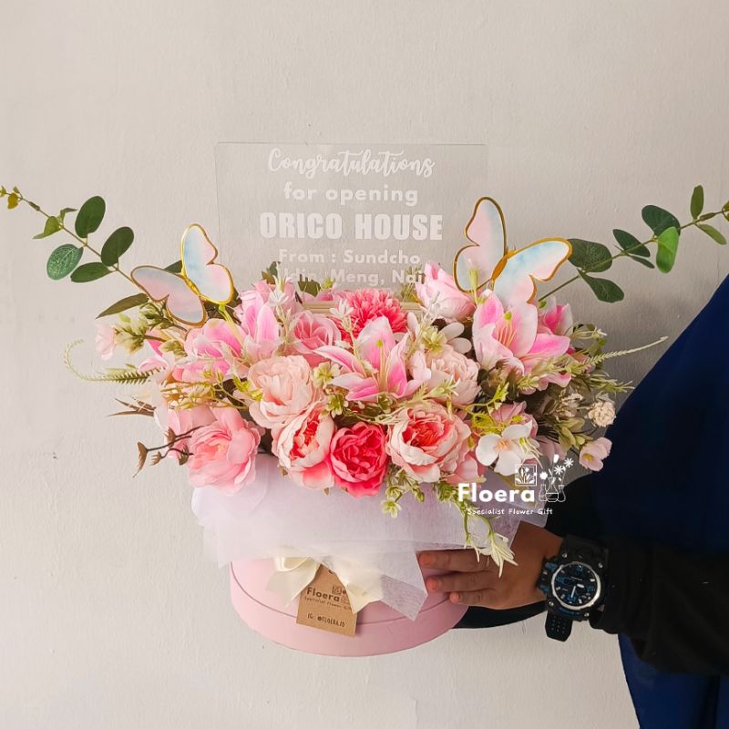 Jual Bloom box karangan bunga artificial size XL untuk grand opening ...