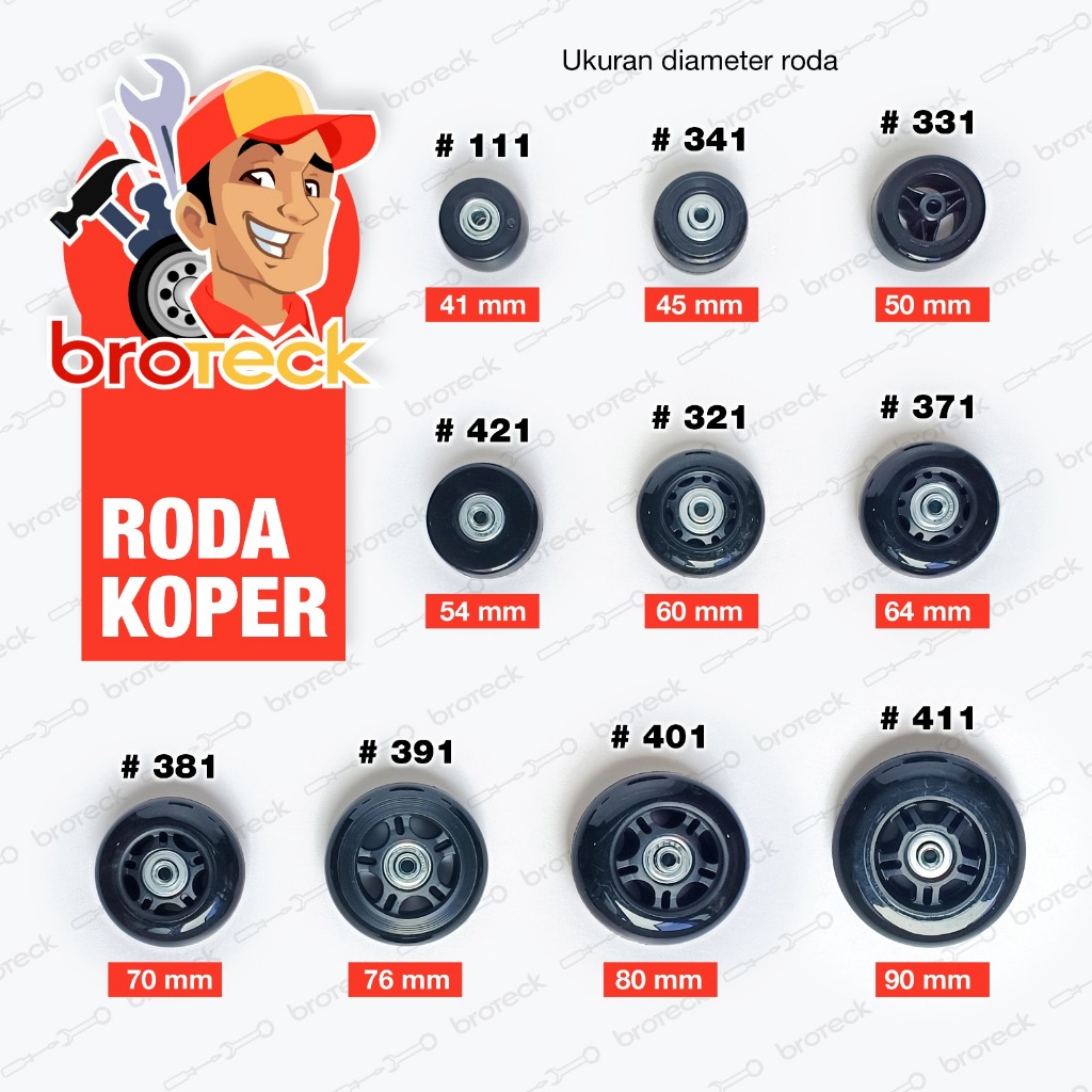 Jual Roda koper pengganti replacement luggage wheel murah kuat Single ...