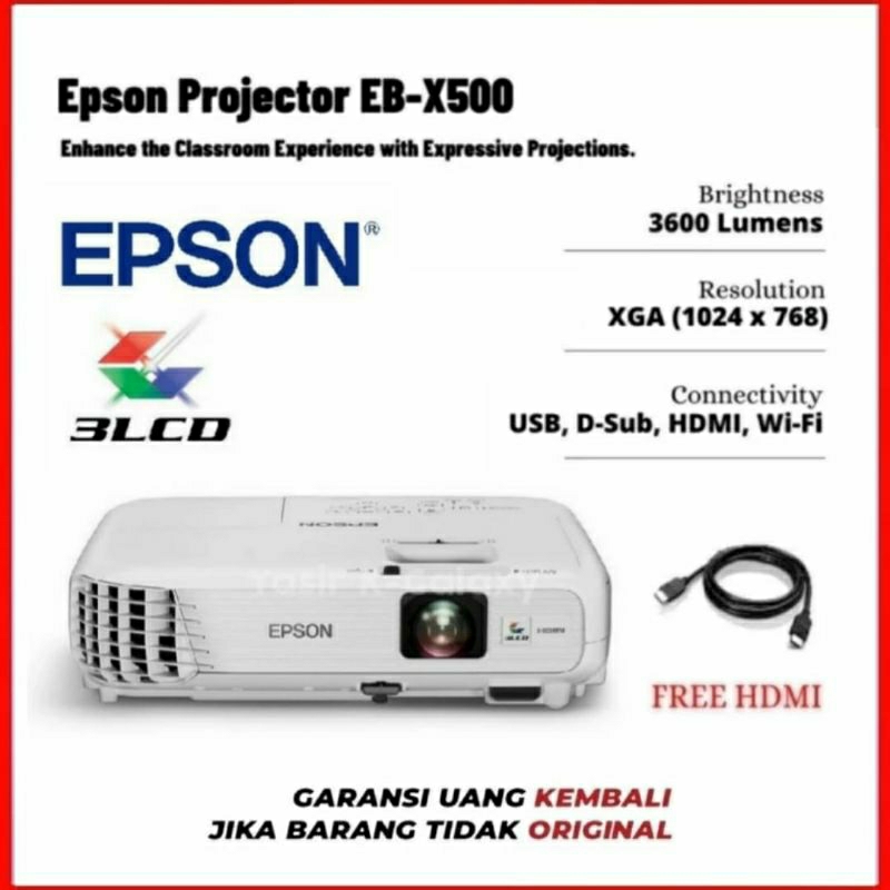 Jual Projector epson EB X500 XGA 3600 Ansi Lumens | Shopee Indonesia