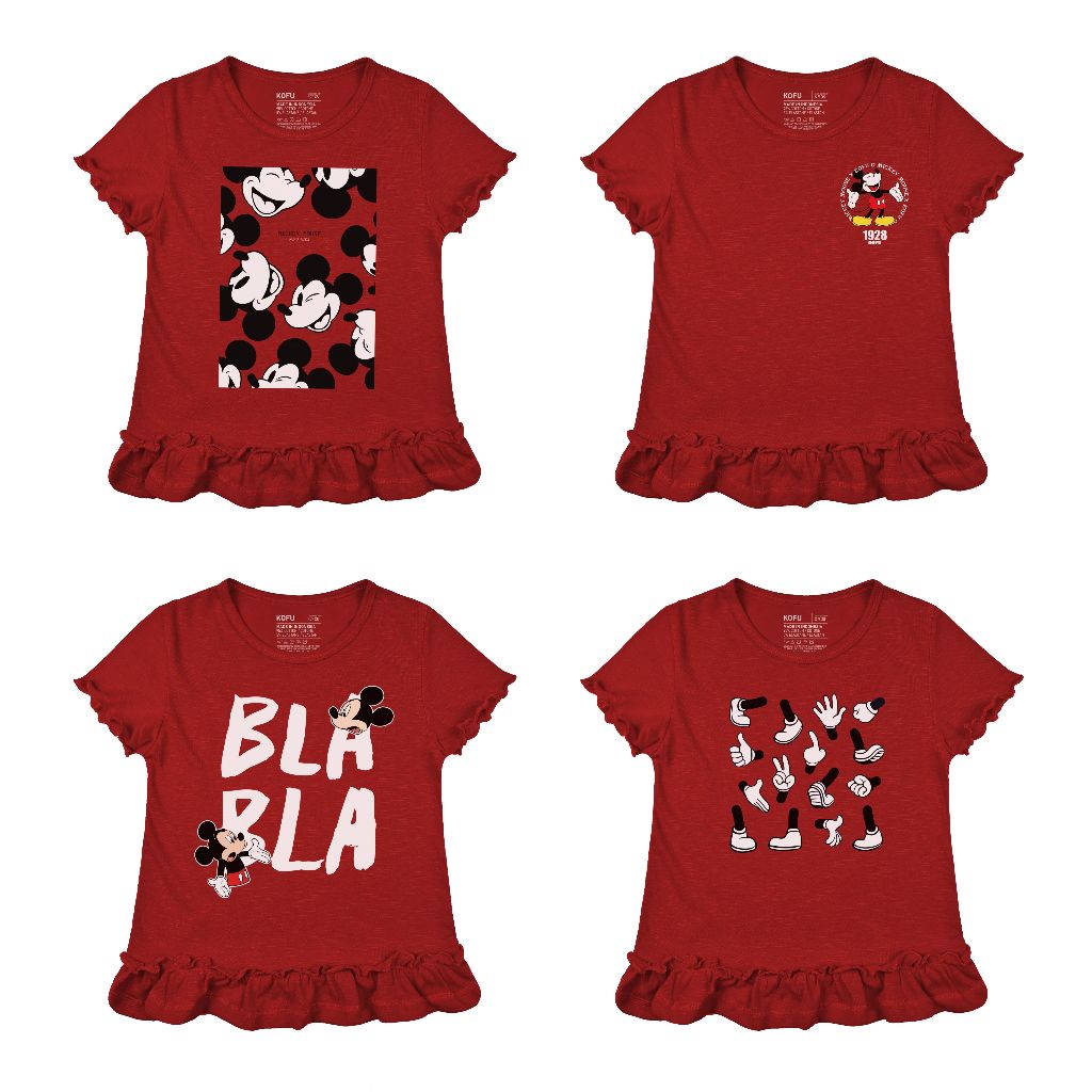 Jual Baju Disney Mickey Mouse Atasan Anak Perempuan Ruffle top Warna ...