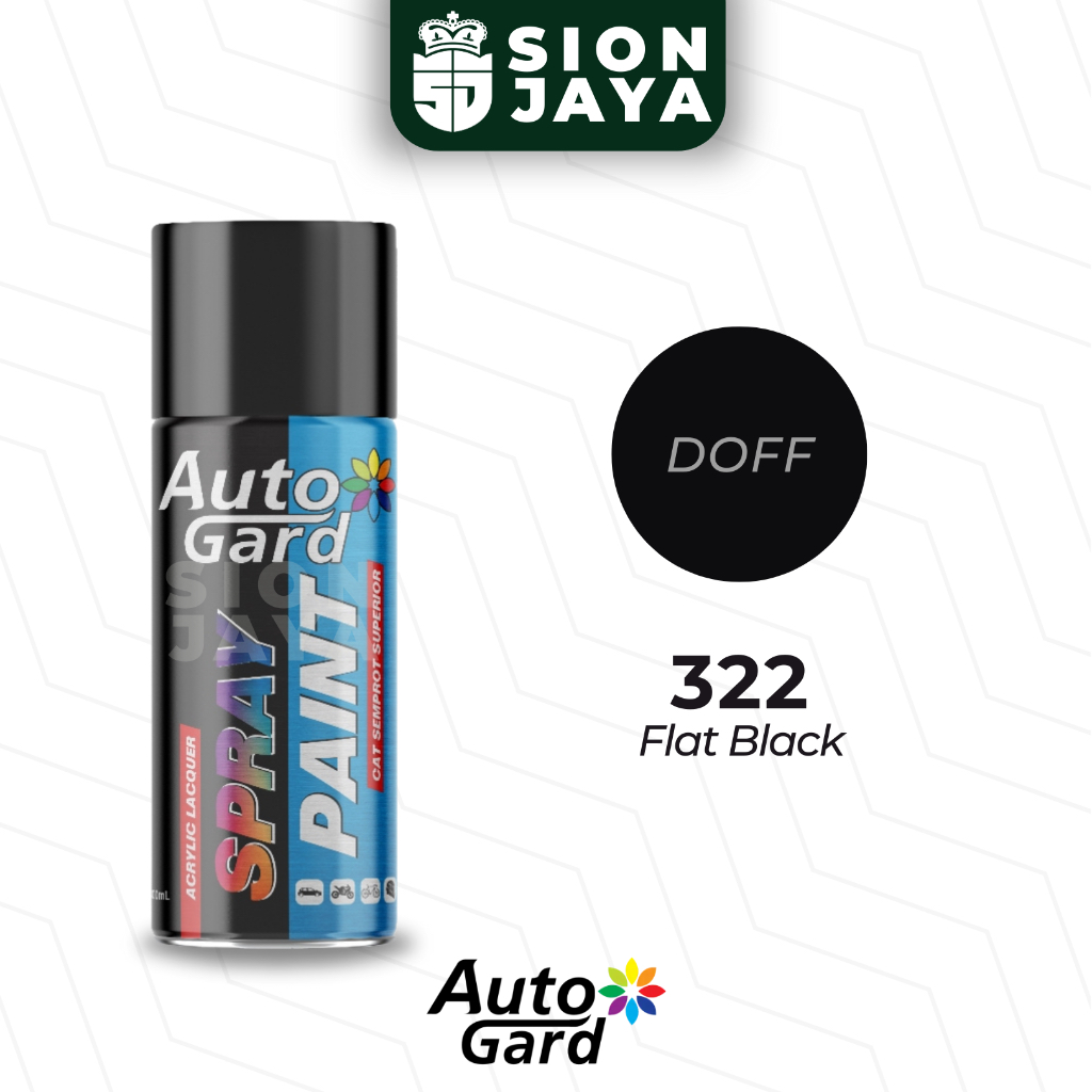 Jual Pilox / Pylox / Cat Semprot Autogard Hitam 322 Flat Black/ Black ...