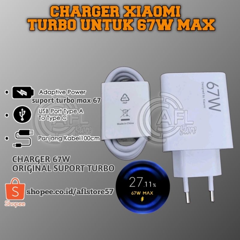 Jual 1 Set Charger XIAOMI/ POCO TYPE C 67W Turbo Max Fast Charging Type ...