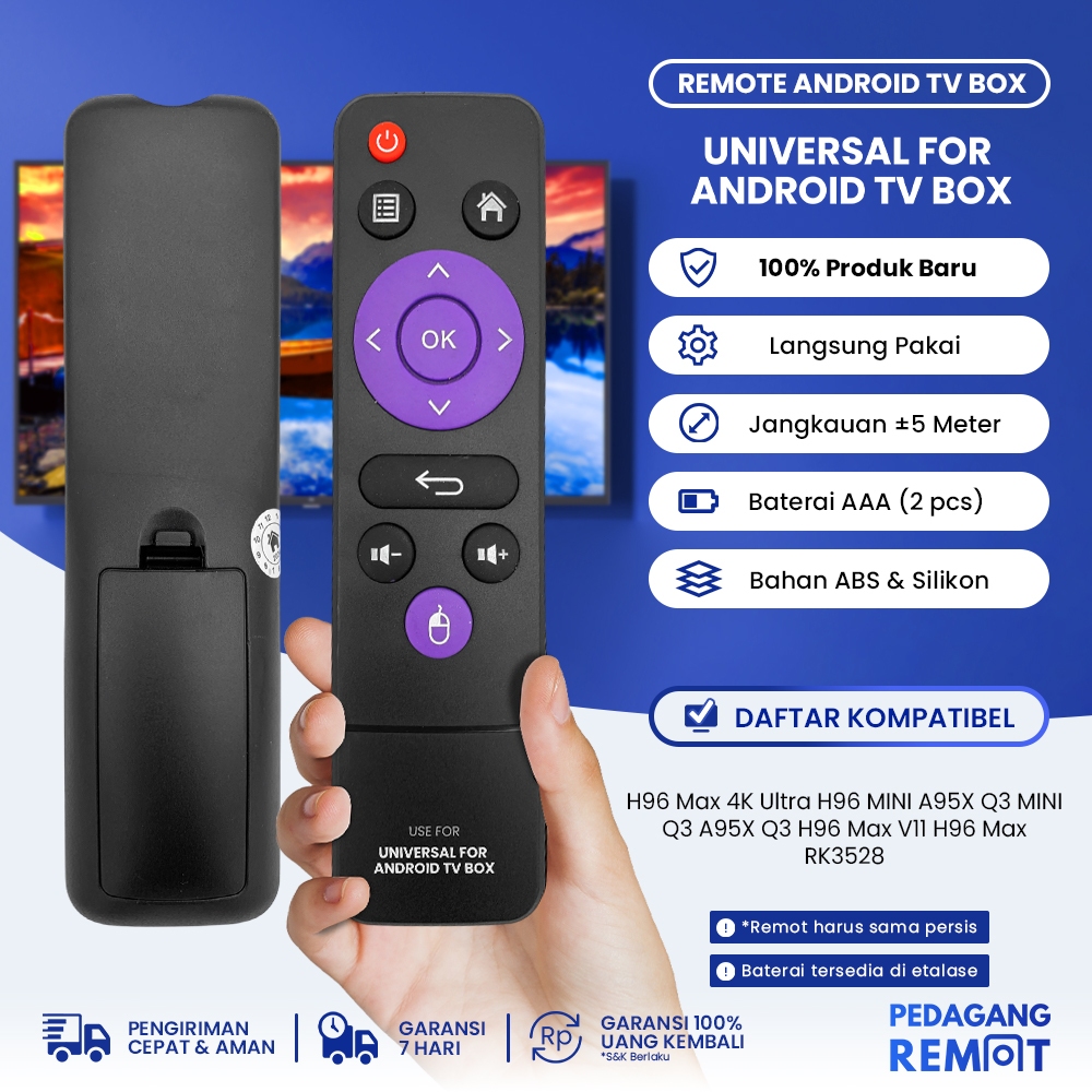 Jual Remot Remote STB Android TV BOX Universal H96 Max 4K Ultra / H96 ...