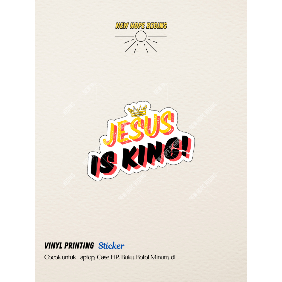 Jual STIKER ROHANI ALKITAB JESUS IS KING / VINYL WATERPROOF ANTI AIR ...