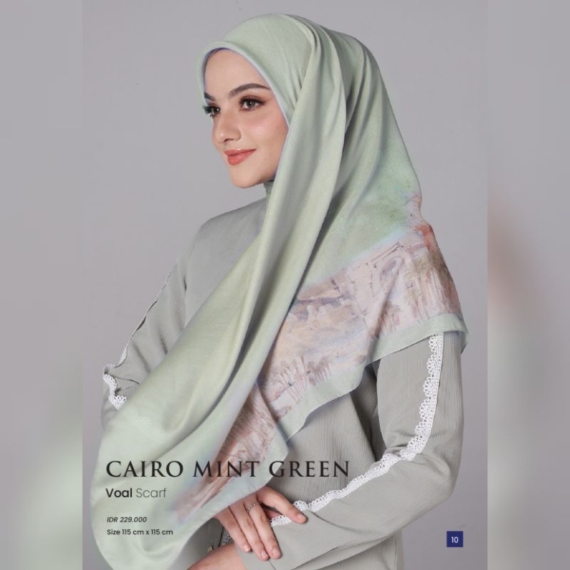 Jual Cairo Mint Green Scarf Mandjha Muslim Hijab Ivan Gunawan Segi Empat Voal Original | Shopee ...