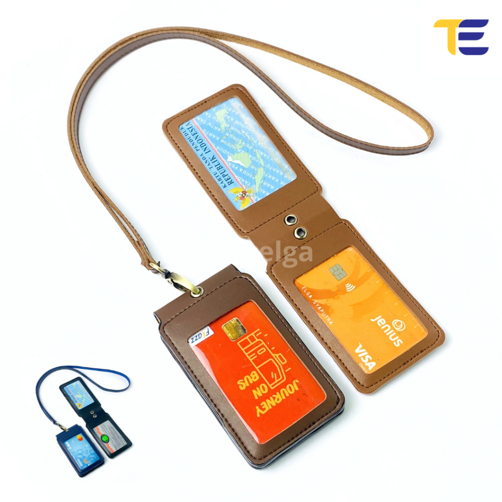 Jual Id Card Holder Kulit Name Tag Kulit Magnet 2 Sisi Muka Kulit ...