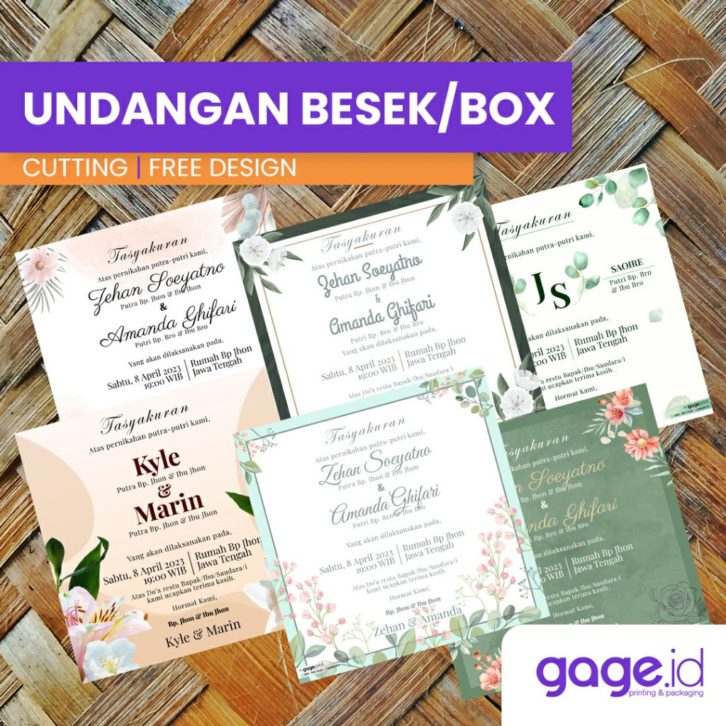 Jual Undangan Besek / Undangan Nasi Box / Undangan Tasyakuran - Kertas ...