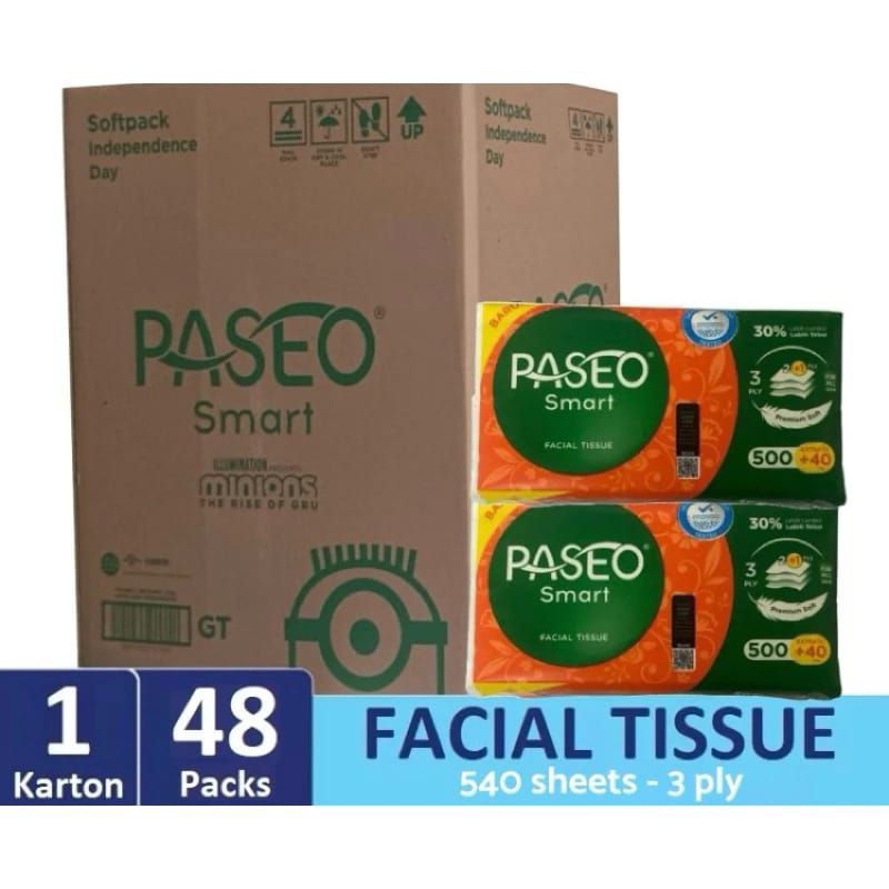 Jual Tissue Paseo Smart 540 's Tisu Facial Paseo Smart 540 Helai 3Ply ...