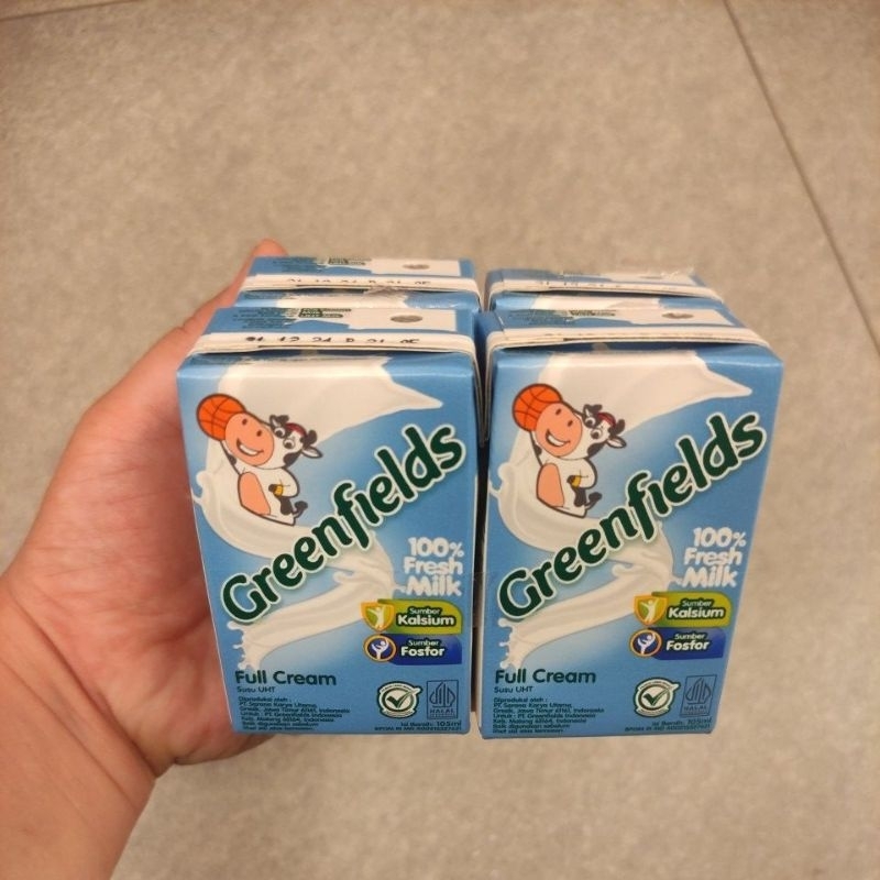 Jual GREENFIELDS SUSU UHT FULL CREAM 4PCS x 105mL | Shopee Indonesia