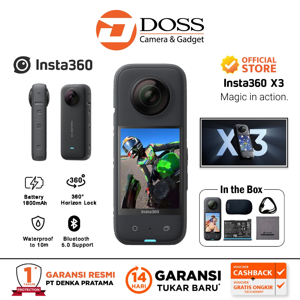 Jual Insta360 X3 Waterproof 360 Action Camera Insta360 X-3 One X3 ...