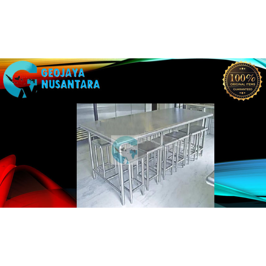 Jual MEJA PRAKTIKUM LABORATORIUM STAINLESS STEEL SS KAPASITAS 12 KURSI ...