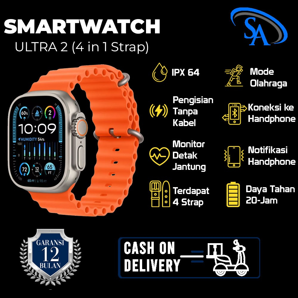 Jual Jam tangan Ultra 2 4in1 Dengan Layar 1.92 inch HD Full Touch ...