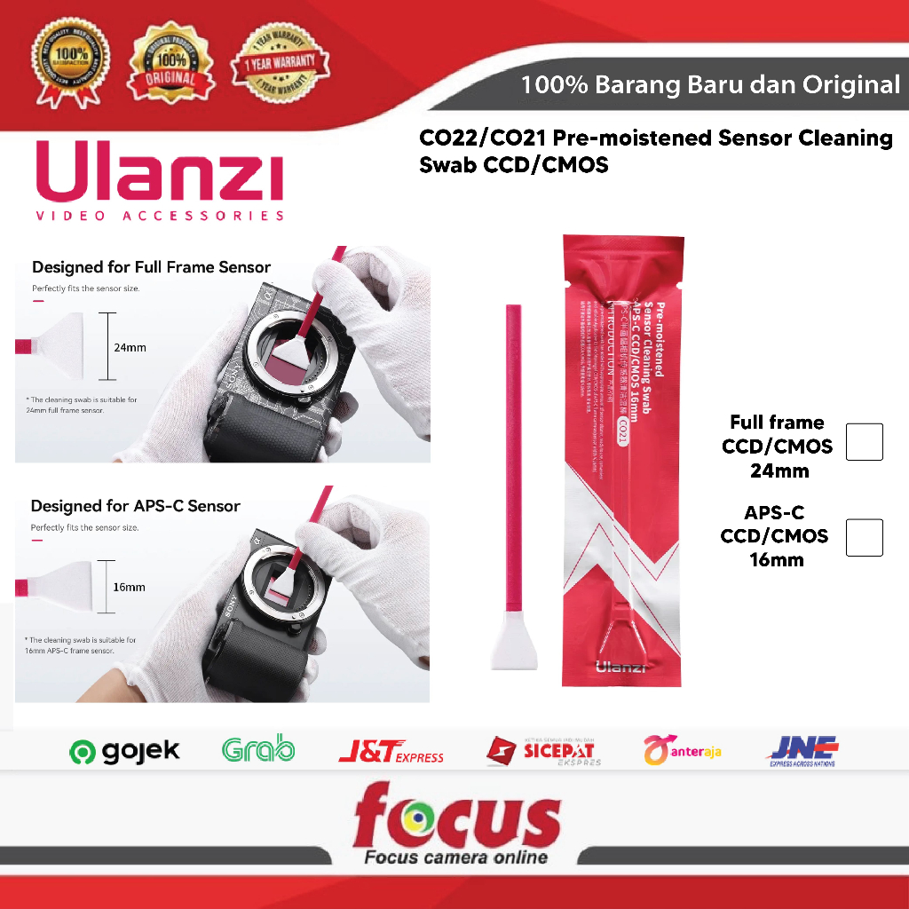 Jual ULANZI CO21 Pre-moistened Sensor Cleaning Swab APS-C CCD | Shopee ...
