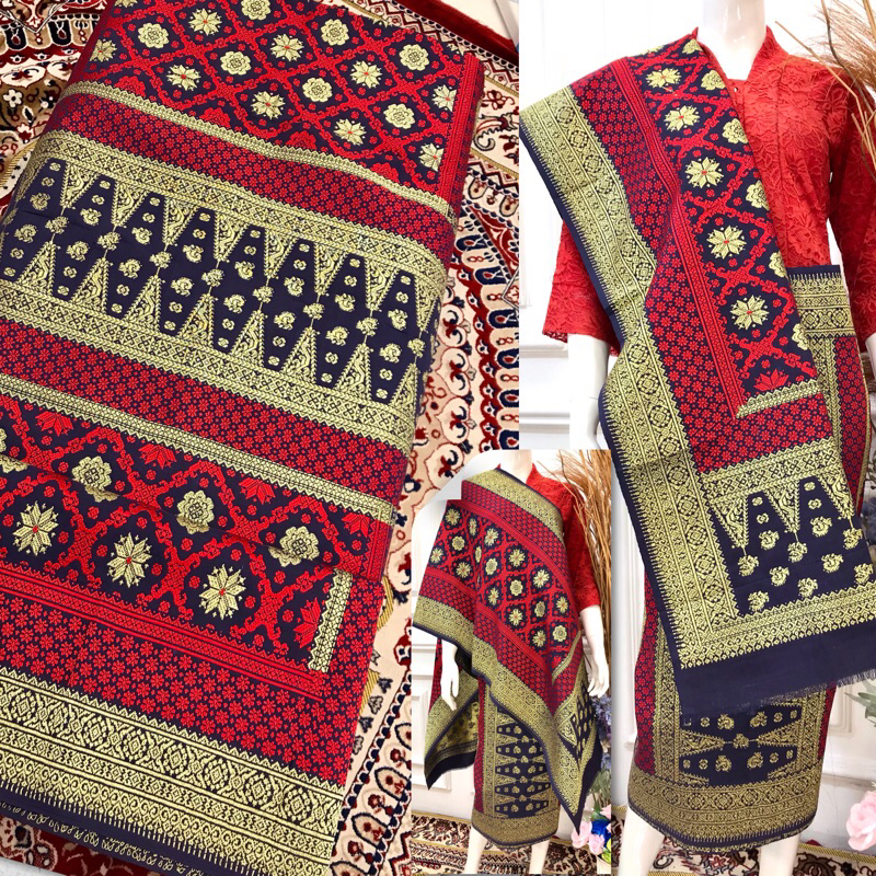 Jual SONGKET BUNGA CINA SALE MERAH GOLD TERBARU | Shopee Indonesia