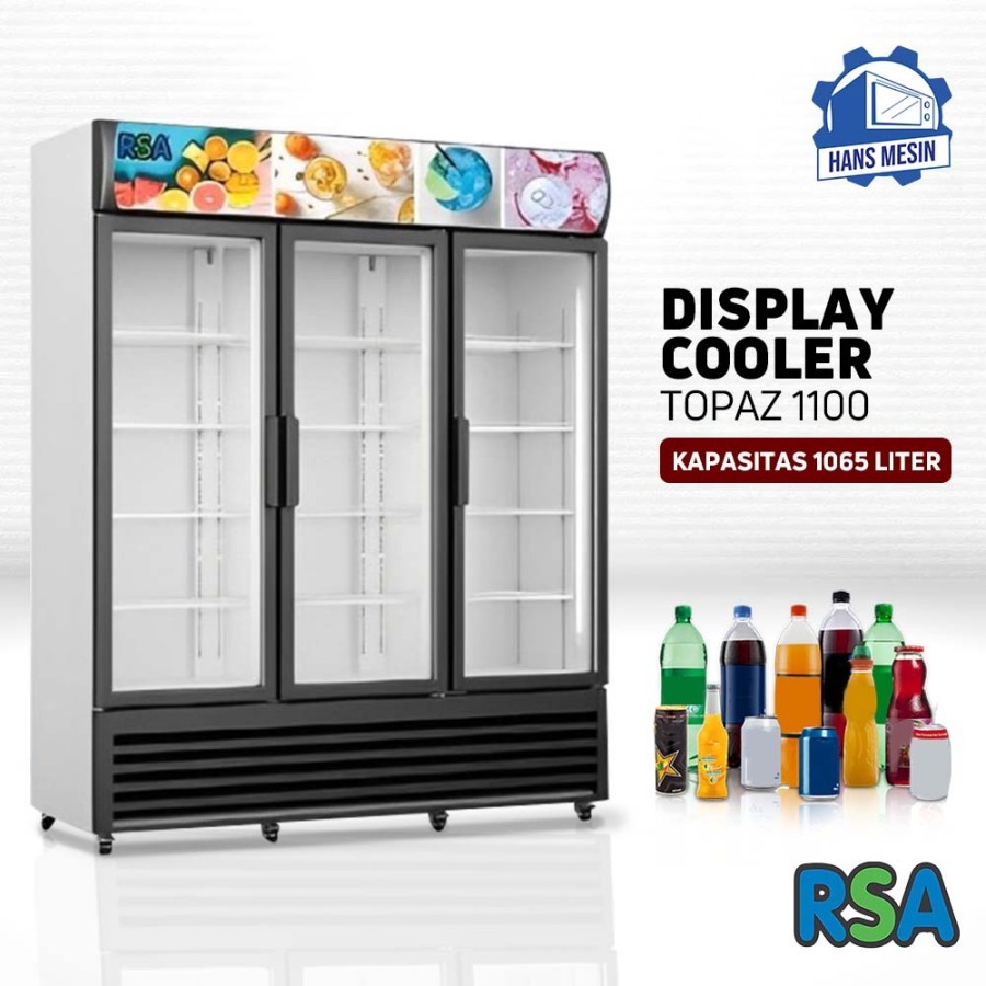 Jual DISPLAY COOLER 3 PINTU RSA TOPAZ 1100 SHOWCASE COOLER 1065 LITER ...