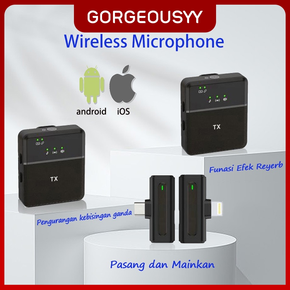 Jual Mikrofon Lavalier HP K63 Microphone Wireless Clip On Plug & Play ...