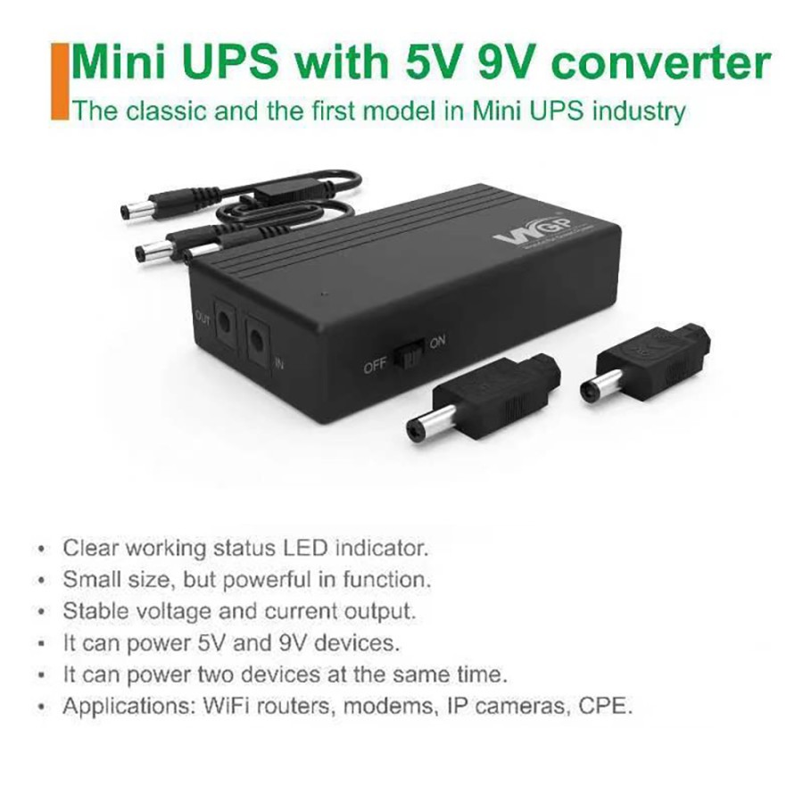 Jual DC 12V 2A Mini UPS 6000mAh with 5V 9V converter for CCTV WiFi ...