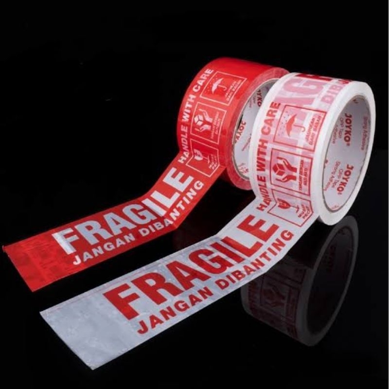 Jual Lakban Isolasi Fragile 2in1 Merah Putih Jangan Dibanting 2inch ...