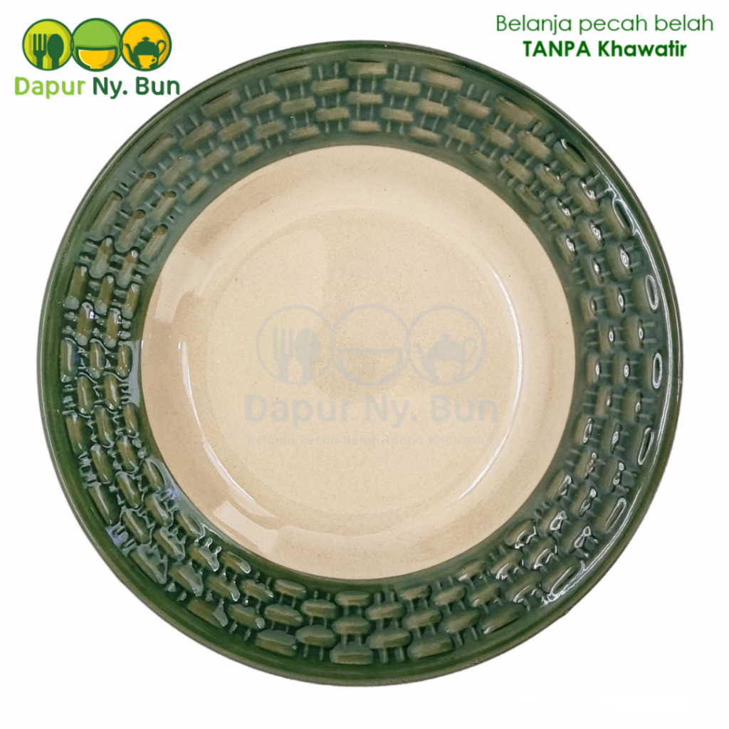 Jual Piring Makan Keramik Ukuran 8inch Motif Batik Timbul Ukir Jadul ...