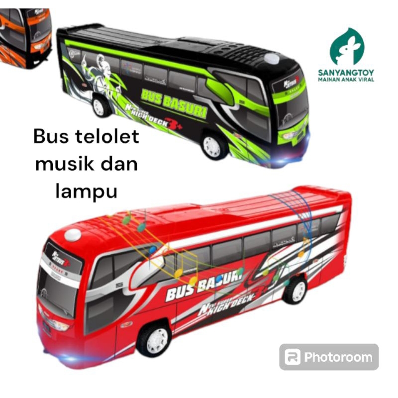 Jual Mainan Viral Mainan Bus Basuri Bus TELOLET MUSIK DAN LAMPU ...