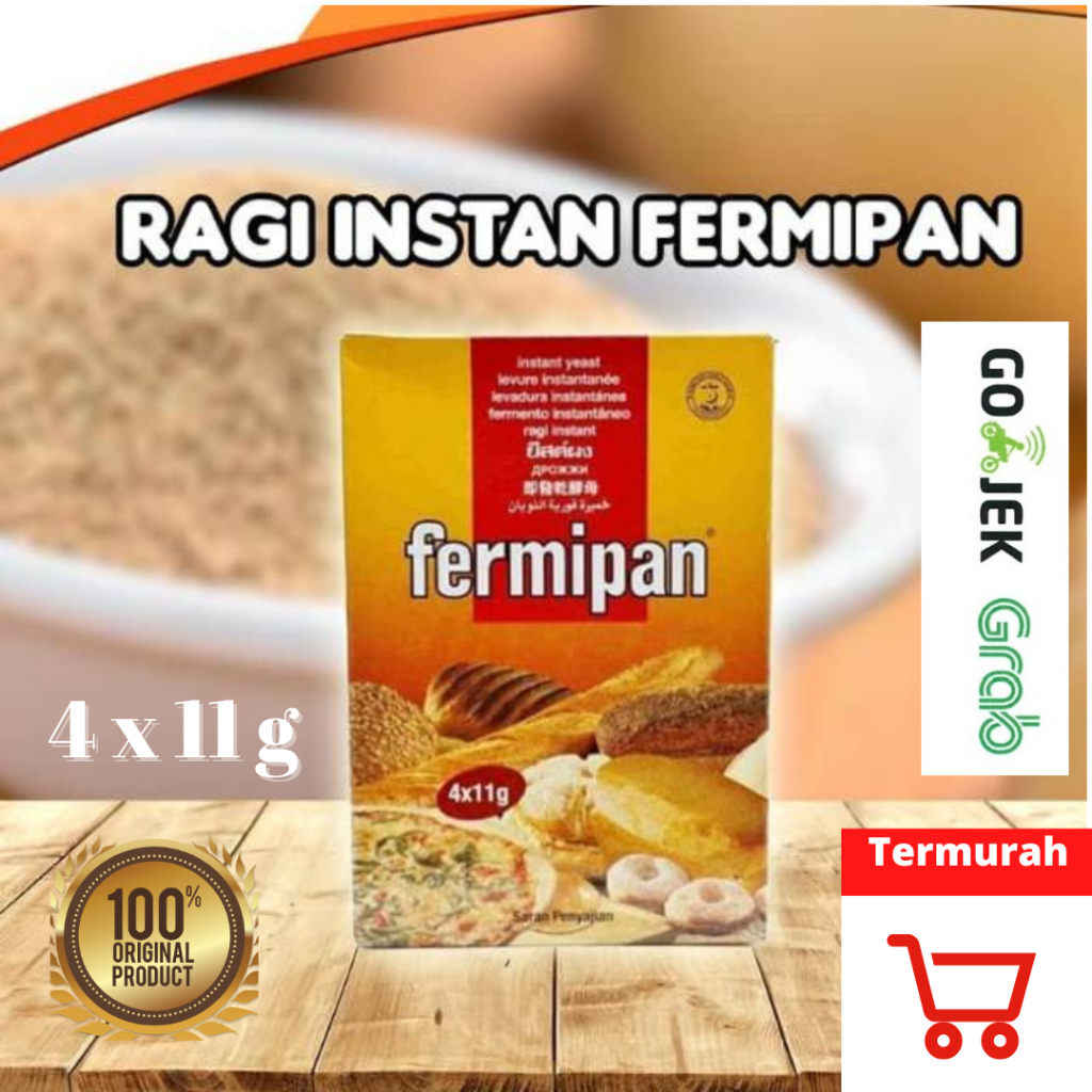 Jual Fermipan Ragi instant kering / instant yeast 4 x 11 gr | Shopee ...