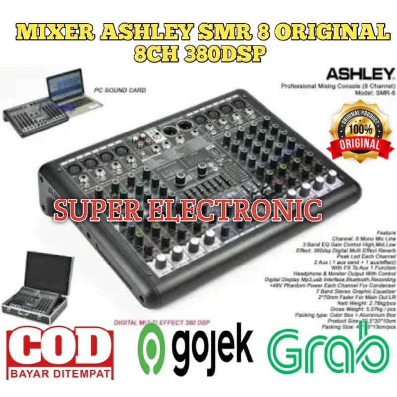 Jual Mixer audio Ashley Smr 8 Original 8 Channel Bluetooth | Shopee Indonesia