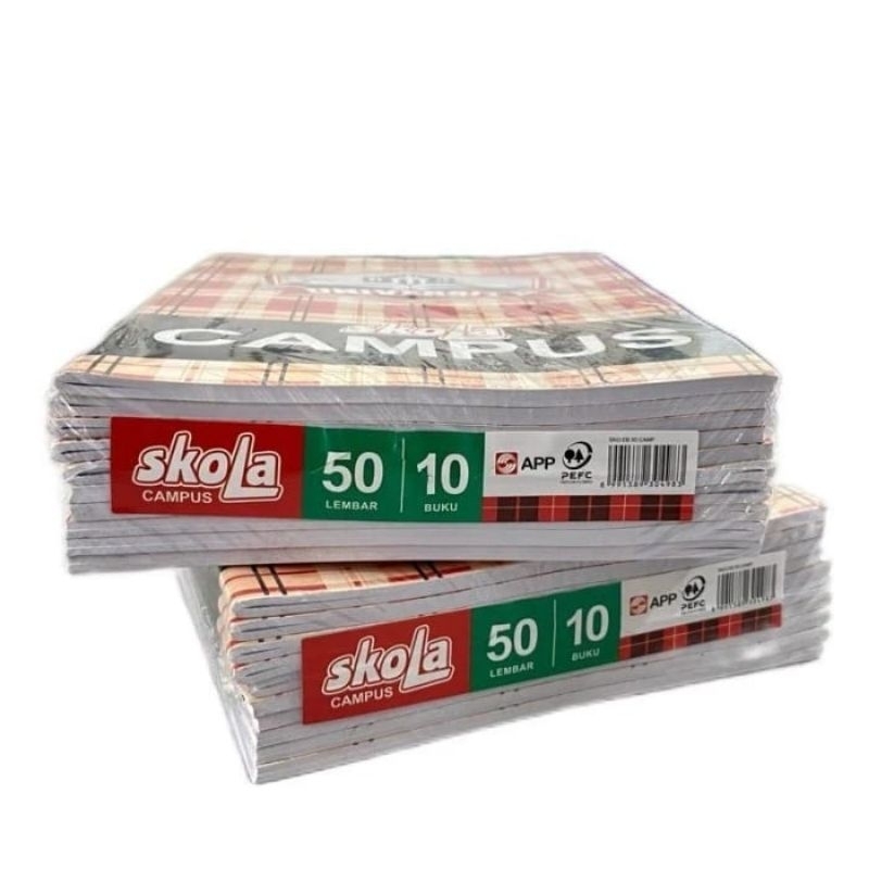 Jual Buku Tulis Skola Campus 50 lembar (1 pack isi 10 buku) | Shopee ...