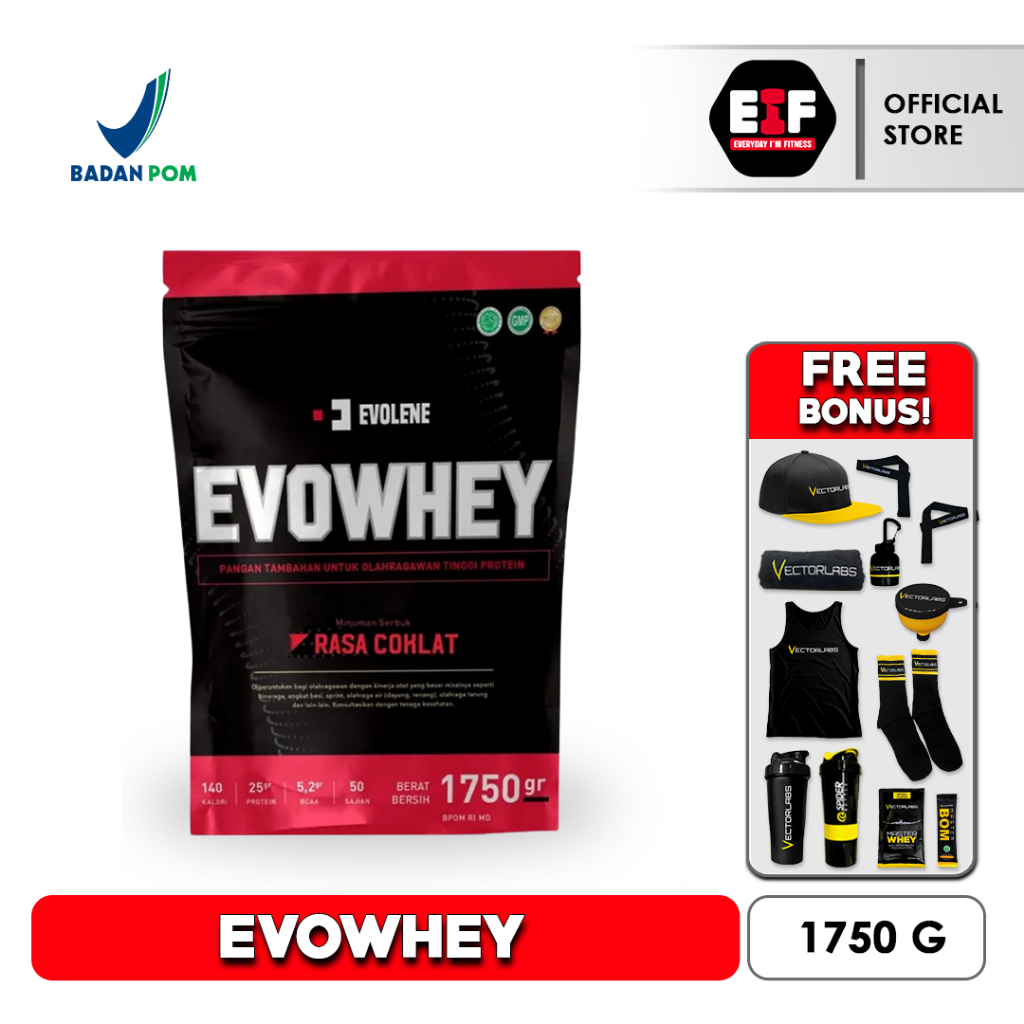 Jual EVOLENE Evowhey Protein 1750 Gram / 50 Sachet - Suplemen Fitness ...