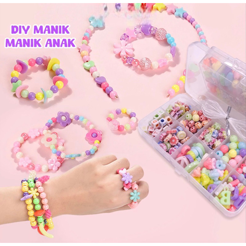 Jual Mainan edukasi membuat Gelang dan kalung Mainan meronce gelang ...