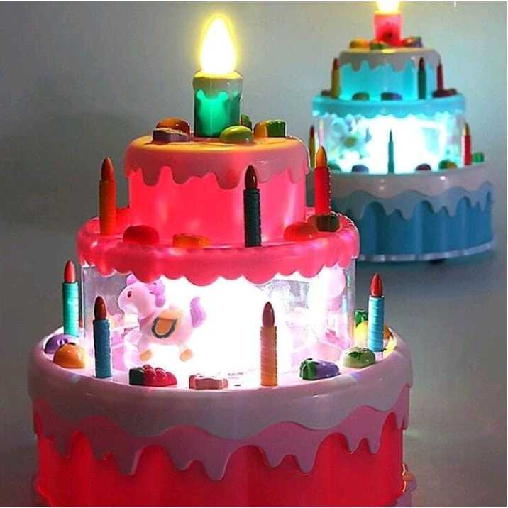 Jual ELECTRIC ROTARY CAKE Mainan Kue Ulang Tahun Birthday Cake mainan ...