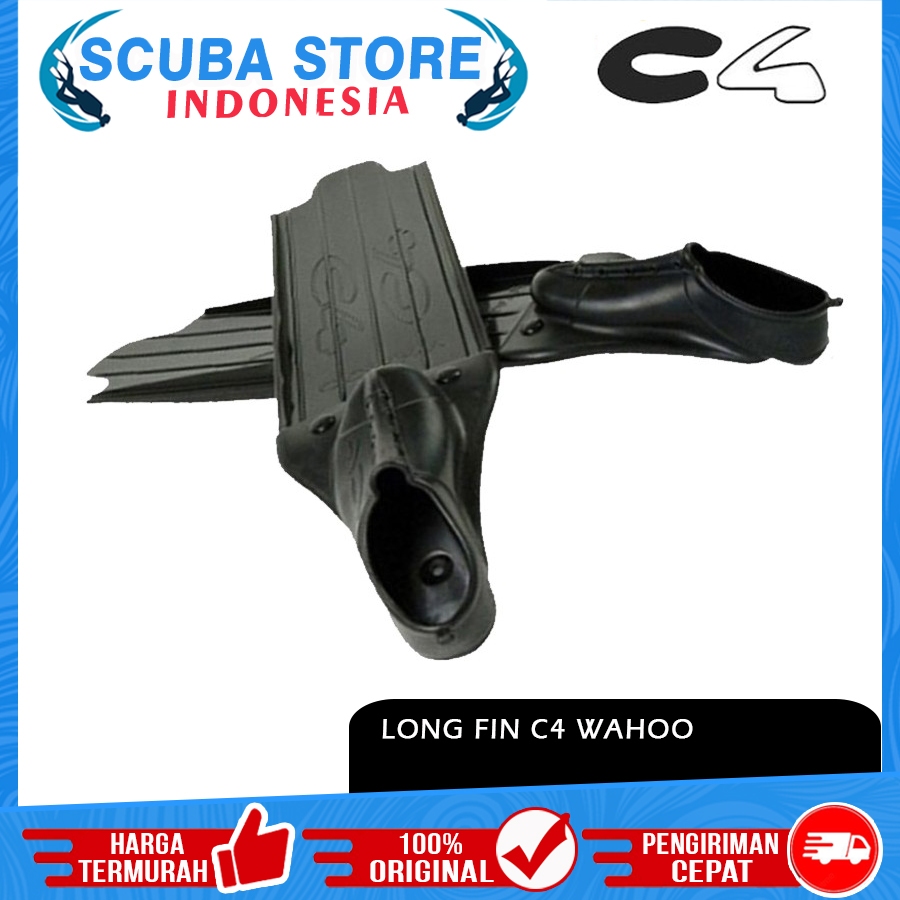 Jual Long Fin Freediving C4 Wahoo Fins Freedive Spearfishing Kaki Katak ...